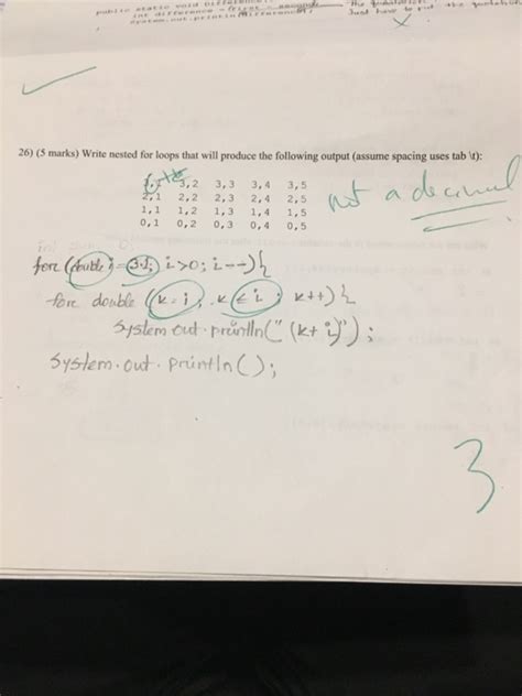 Solved 26 5 Marks Write Nested For Loops That Will
