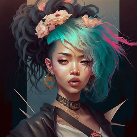 Cyberpunkfemaleblackwhitehairundercut Artofit