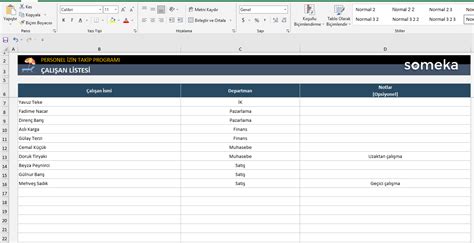 Personel İzin Takip Programı Excel Şablonu Takvim Ve Planlama