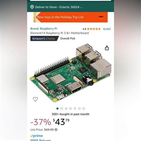 Raspberry Pi 3b Motherboard With Monitor Preloaded Os Micro Sd Power Cable Power Cable