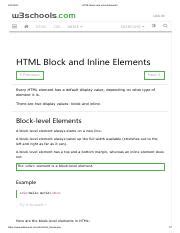 HTML Block And Inline Elements Pdf 3 27 2021 HTML Block And Inline Elements W3babes Com HTML