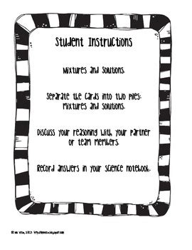 Mixtures And Solutions Science Sort By Msvice TPT