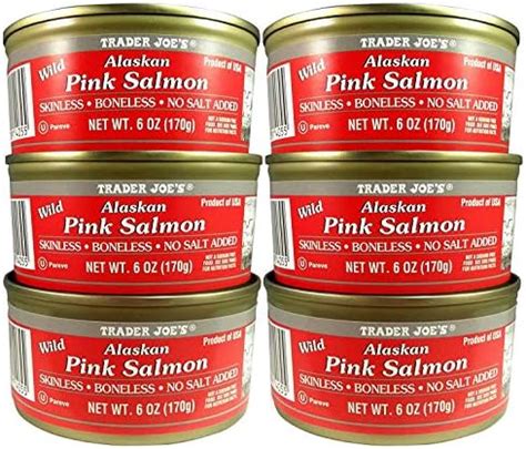 Trader Joes Alaskan Wild Pink Salmon 6 Oz Can 6 Pack