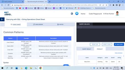 Kiran Kumar A On Linkedin Everyone Day4 100daysofcodechallenge Nxtwave Ccbp Sql Practice