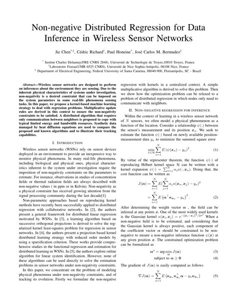 Pdf Non Negative Distributed Regression For Data Inference In