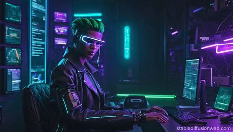 Futuristic Code Editor Interface Stable Diffusion Online