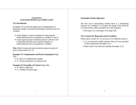 Chapter Lecture Notes CHAPTER LINEAR REGRESSION And CORRELATION Introduction In