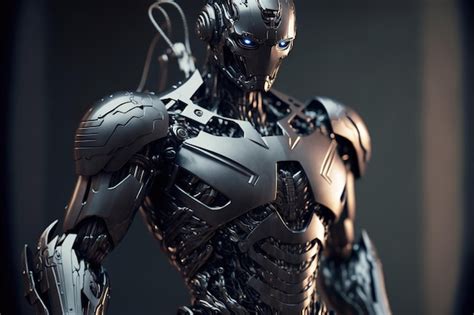 Premium Photo Beautiful Metal Robot Cyberpunk World Of The Future