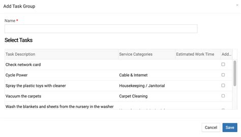 Task Library Managing Tasks In Your Account And Work Orders Espace Support Center