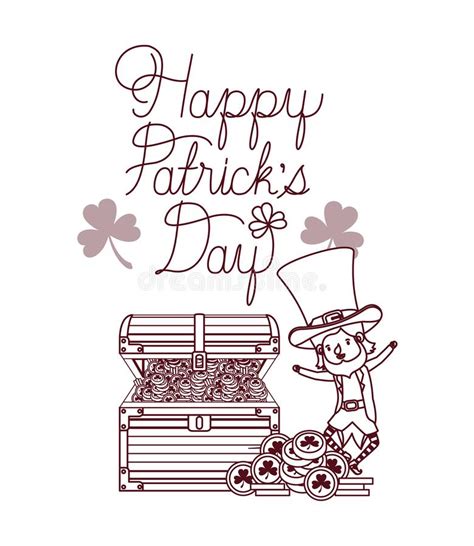 Happy St Patricks Day Label With Leprechaun Hat Icons Stock Vector