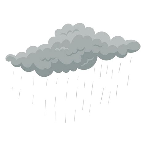 Premium Vector Grey Clouds With Rain Drawing Of Rain Or Thunder Cloud Isolated On White