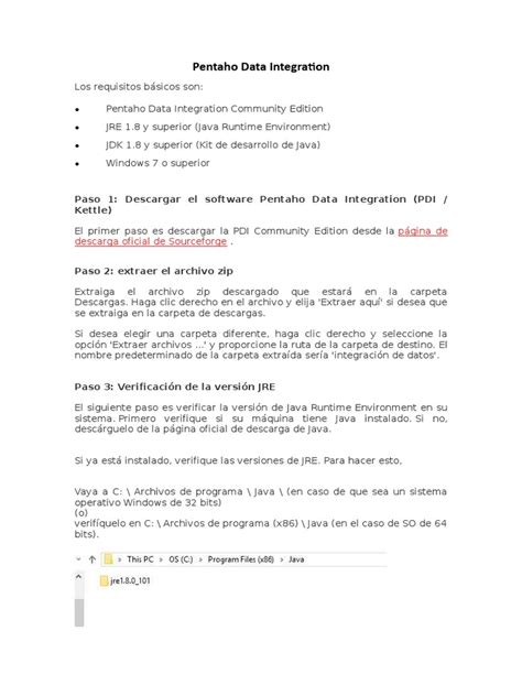 Instalacion Pentaho Data Integration Pdf Java Lenguaje De Programación Archivo De