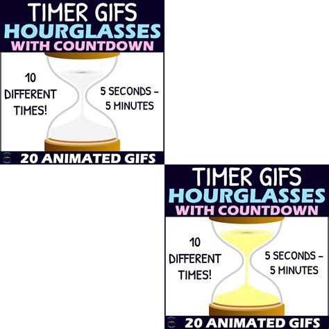 Animated  Hourglasses Timers With Countdown Clipart Bundle • Teacha