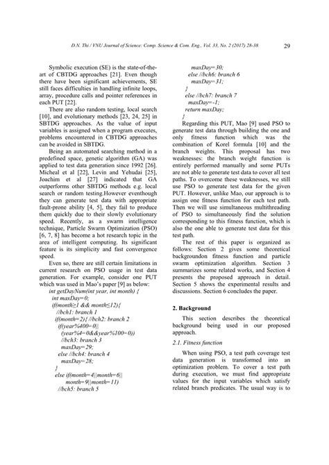 Generating Test Data For Software Structural Testing Using Particle Swarm Optimization
