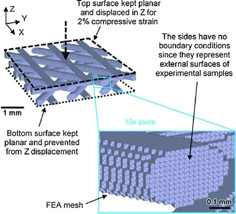 The Mesh And Boundary Conditions Used In Fea Simulations Download