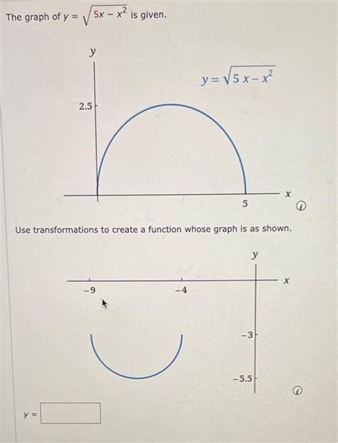Solved The Graph Of Y5x−x2 Is Given Use Transformations To