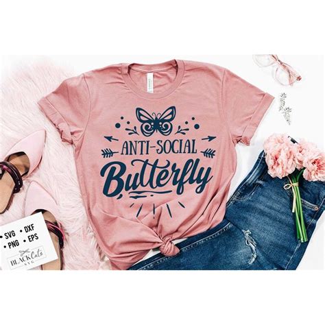 Anti Social Butterfly Svg Antisocial Svg Sarcastic Svg In Inspire