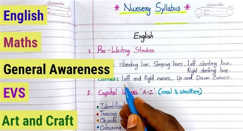Nursery Class Syllabus Download Pdf