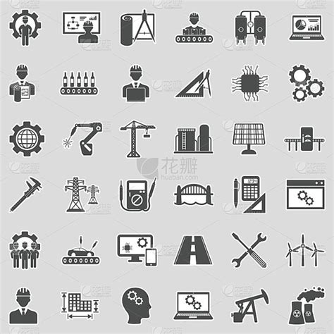 工程图标贴纸设计矢量插图