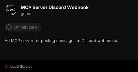 MCP Server Discord Webhook MCP Ser LobeHub
