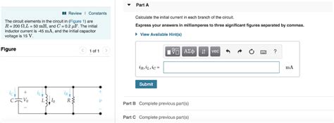 solved part a reviewi constants calculate the initial