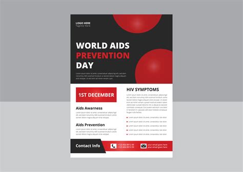 Día Mundial Del Sida O Cartel Del Virus Vih O Plantilla De Diseño De