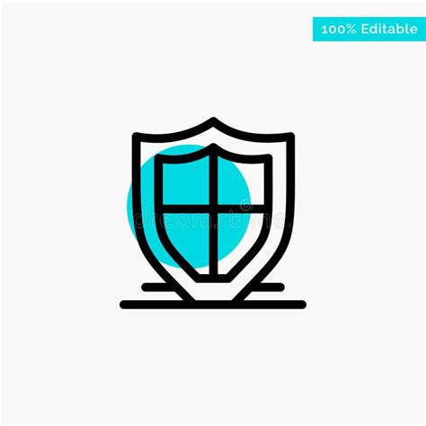 Internet Protection Safety Security Shield Turquoise Highlight Circle Point Vector Icon