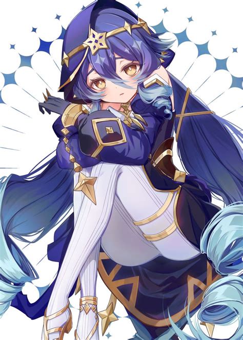 Safebooru 1girl Absurdres Bare Shoulders Blue Hair Blue Hood Bright Pupils Claw Ring Detached