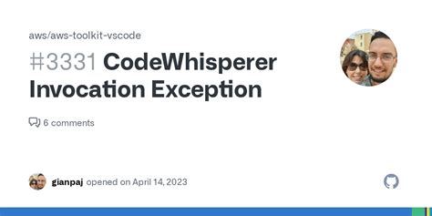 CodeWhisperer Invocation Exception Issue 3331 Aws Aws Toolkit