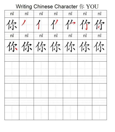 Mandarin Character Practice Sheets