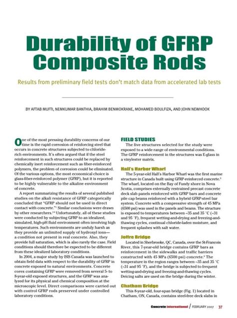 Properties Of Gfrp Rebar Pptx