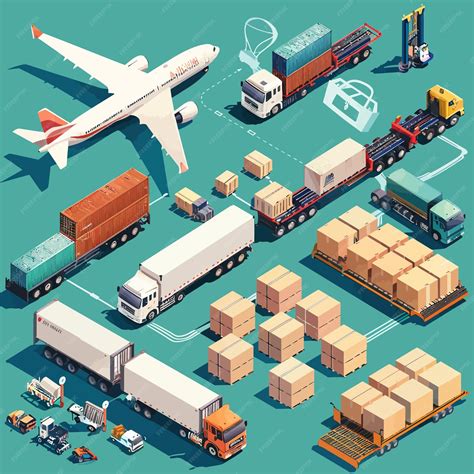 A Collection Of Different Types Of Cargo And Cargo Premium Ai Generated Vector