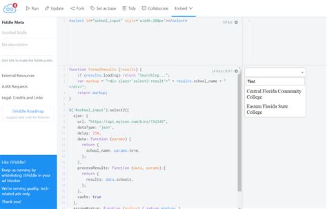 Javascript Select2 Ajax Cant Select Options Being Pulled In From Api