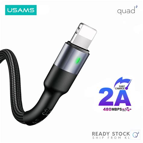USAMS A USB To IP Fast Charging Data Cable For Phone Shopee Malaysia