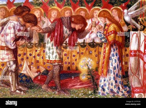Finding Of The Holy Grail Sir Galahad By Dante Gabriel Rossetti