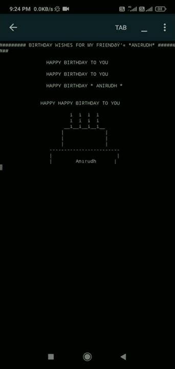 Happy Birthday Program In Pydroid3 Using Python Language Python