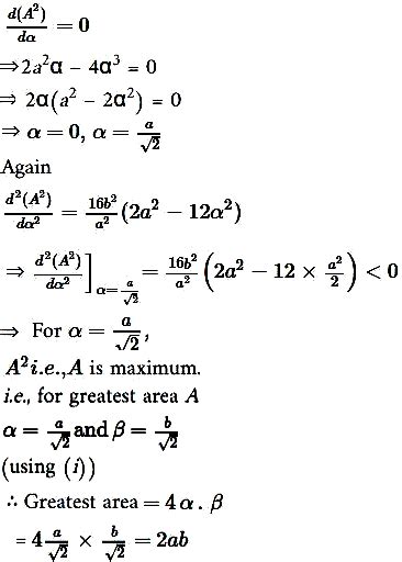 Find The Area Of The Greatest Rectangle That Can Be Inscribed In An
