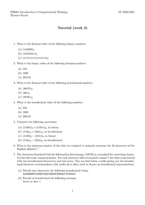 ps0001 tutorial 2 questions ps0001 introduction to computational thinking ay 2020 thomas