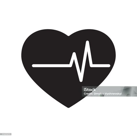 하트비트 문자 모양 벡터 아이콘이 분리되었습니다 Heartbeat 스톡 벡터 아이콘은 웹 모바일 앱 및 Ui 디자인을 위한