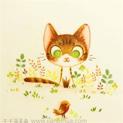 百变小猫咪 戴眼镜的小猫简笔画 插画简笔画