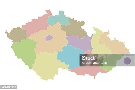 체코 또는 체코 공화국의 벡터 빈 지도 지역 또는 영토 및 행정 구역 편집 가능하고 명확하게 레이블이 지정된 레이어 0명에 대한 스톡 벡터 아트 및 기타 이미지 Istock