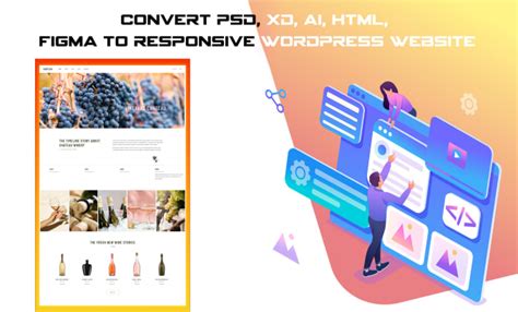 convert psd xd ai html figma to responsive wordpress website by lilyhance fiverr