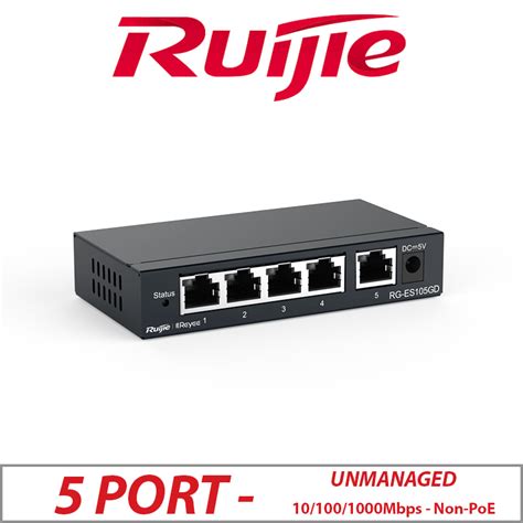 Port Ruijie Mbps Unmanaged Non Poe Switch Cctv Zone Uk