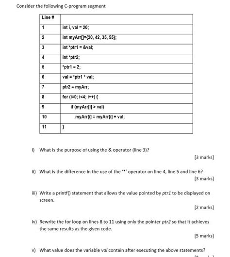 solved consider the following c program segment line 1 int