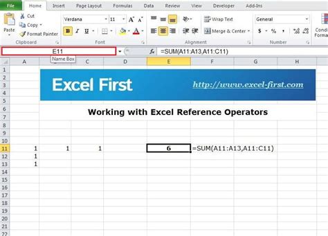 Excel Reference Operators Excel First
