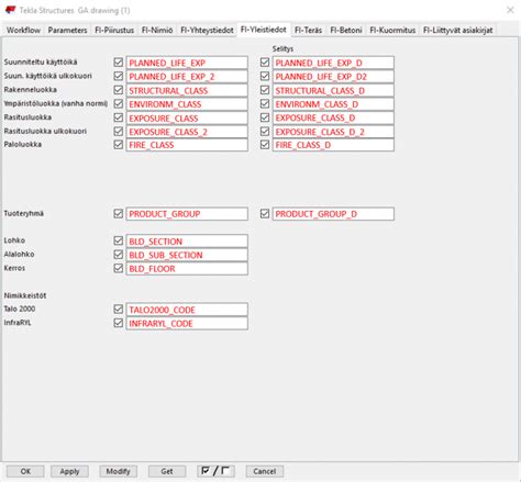 Finnish Environment User Defined Attributes Tekla User Assistance