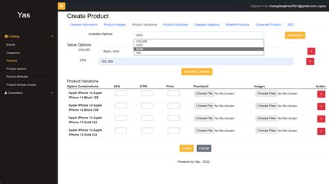 Backoffice Enhance Ui Create Variation When Create Product · Issue