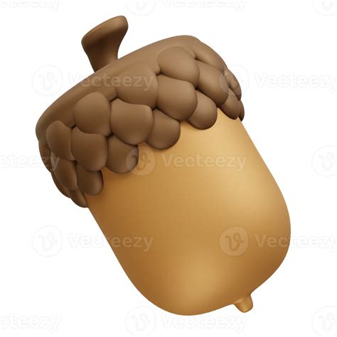 Acorn 3d Illustration Rendering Icon Acorn Icon Render 3d 60587944 Png