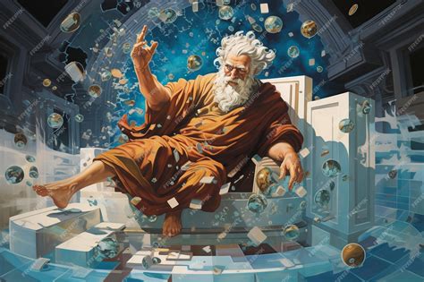 Premium Photo Splashes Of Insight Archimedes Eureka Moment In Digital Delight