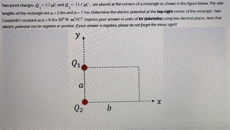Solved Two Point Charges Q177μc And Q2111μc Are Placed